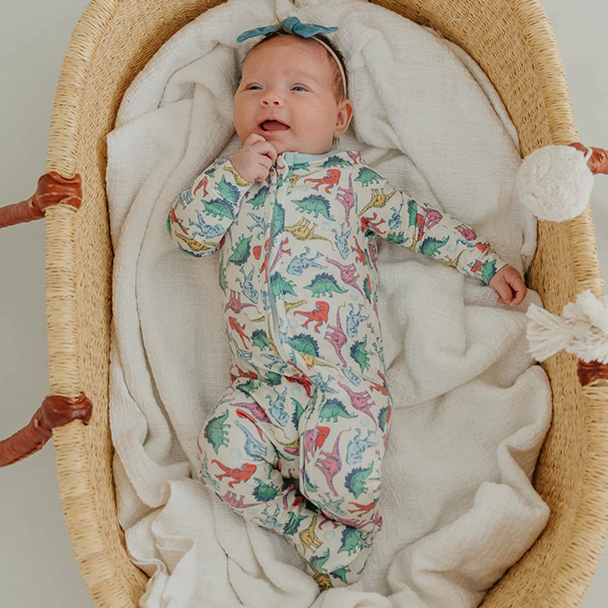 Copper Pearl Zip-Up Footie - Dinosaurs of Jurassic Park – Anne-Paige