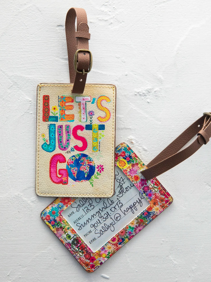 Natural Life® Travel Happy Luggage Tag - Let’s Just Go – Anne-Paige