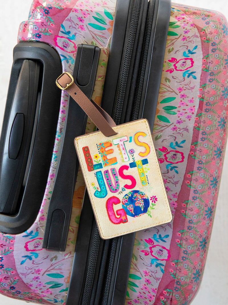 Natural Life® Travel Happy Luggage Tag - Let’s Just Go – Anne-Paige