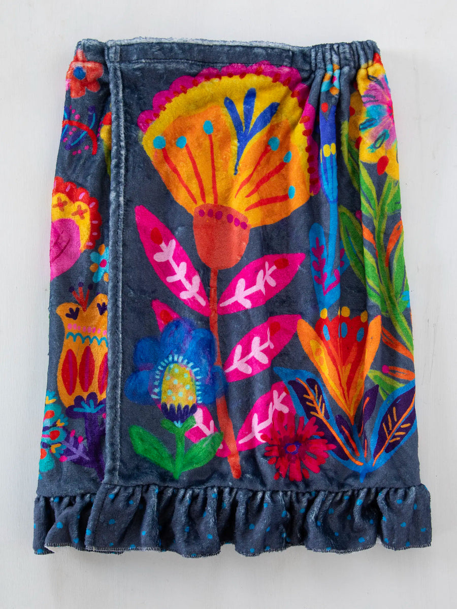 Natural Life Shower Body Towel Wrap - Navy Folk Flower – Anne-Paige